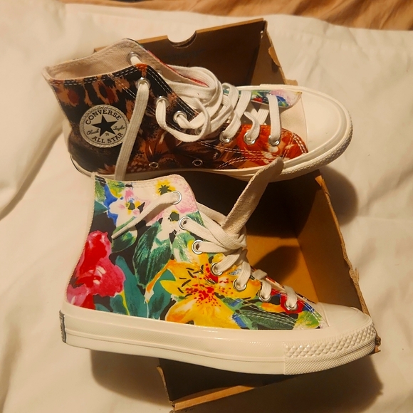Converse | Shoes | Converse Colorful Floral Hightop Sneakers | Poshmark